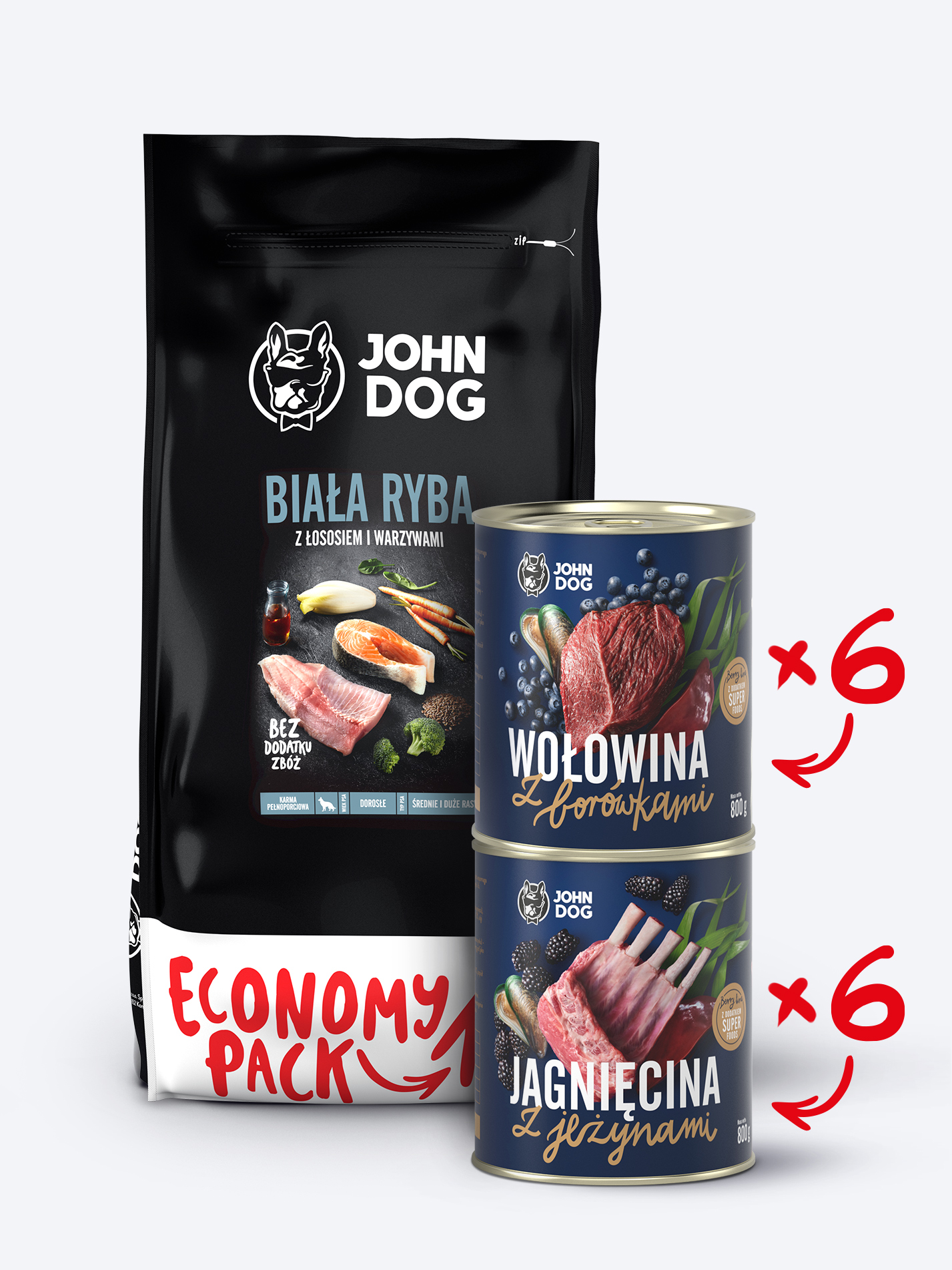 Zestaw karma sucha Biała ryba z łososiem 12 kg i karma mokra Berry Line ...