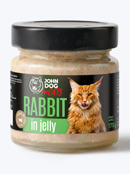 Monobiałkowa karma mokra dla kota Królik Galaretka 170g John Dog for ...