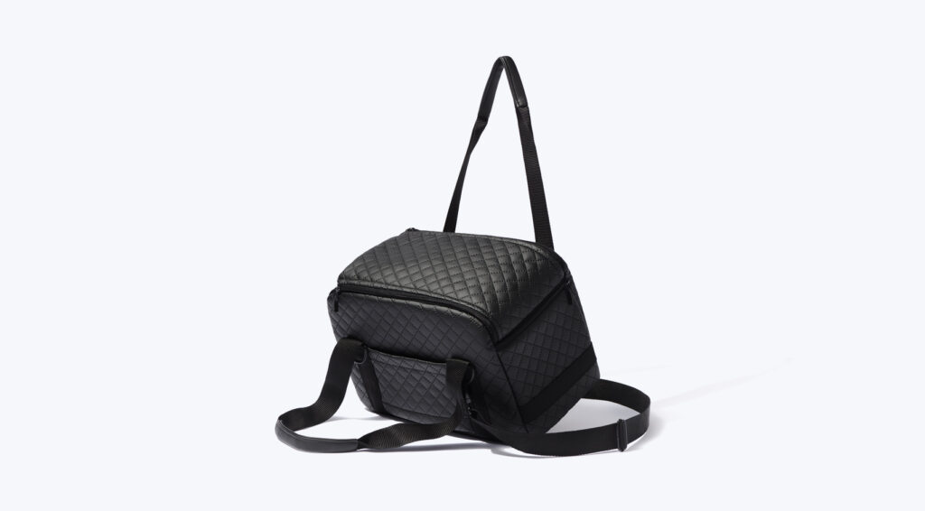 Ekskluzywna torba dla psa z pikowanej ekoskóry czarna John Dog Travel ...